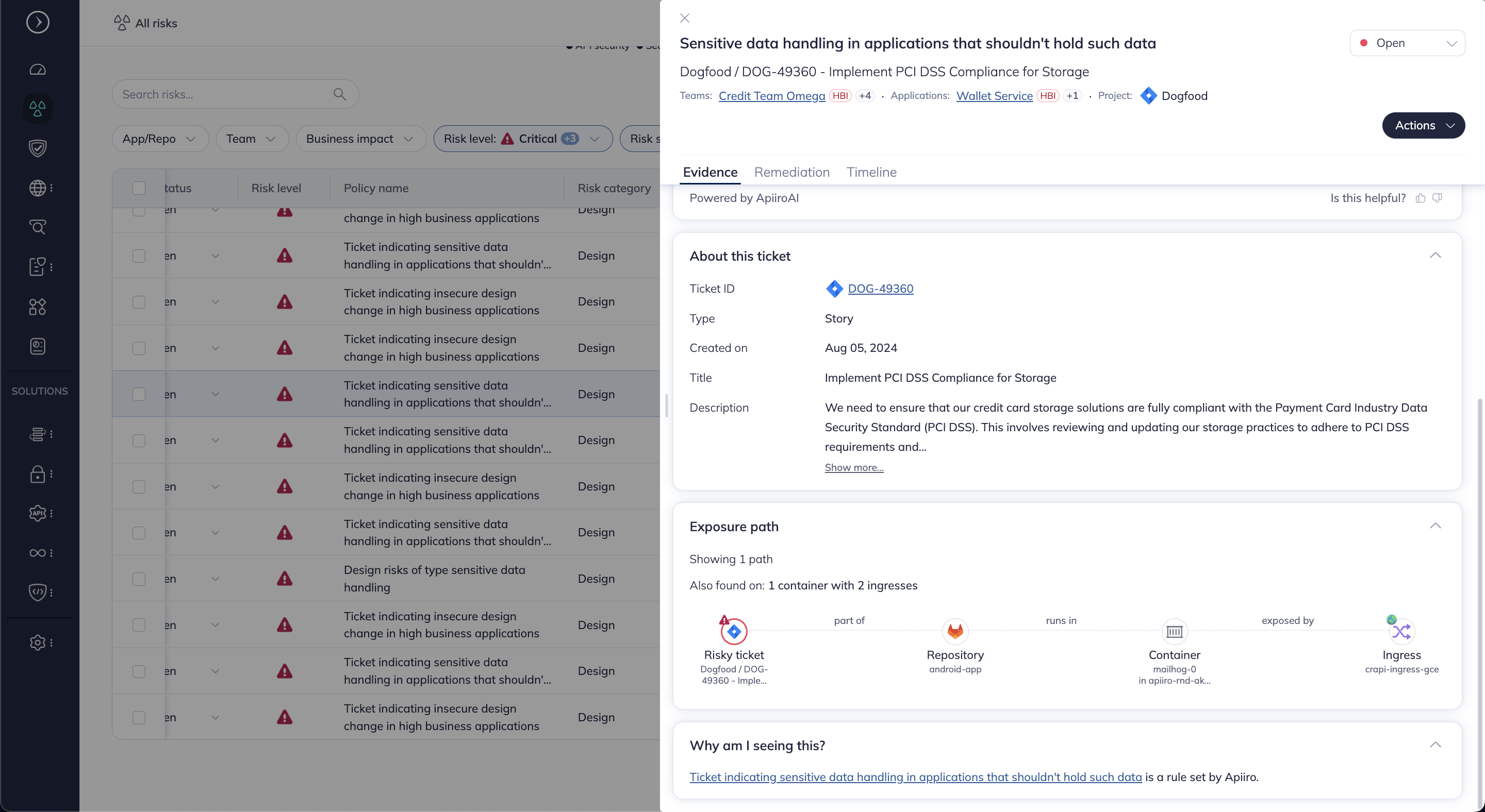 Risk Detection at Design Phase | Apiiro